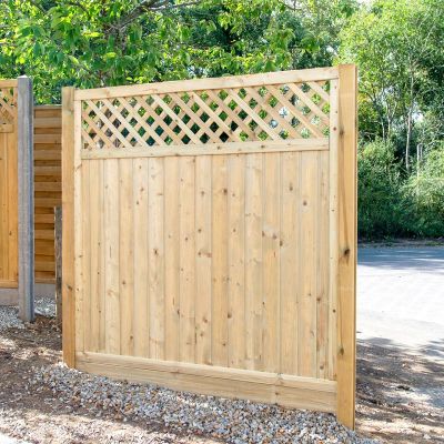 Tongue and Groove Lattice Top Fence Panel | 1.8m | 1.8m | 1007